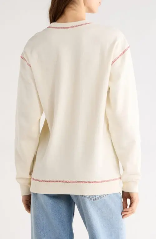 GOLDEN HOUR Fruit Embroidery Fleece Sweatshirt