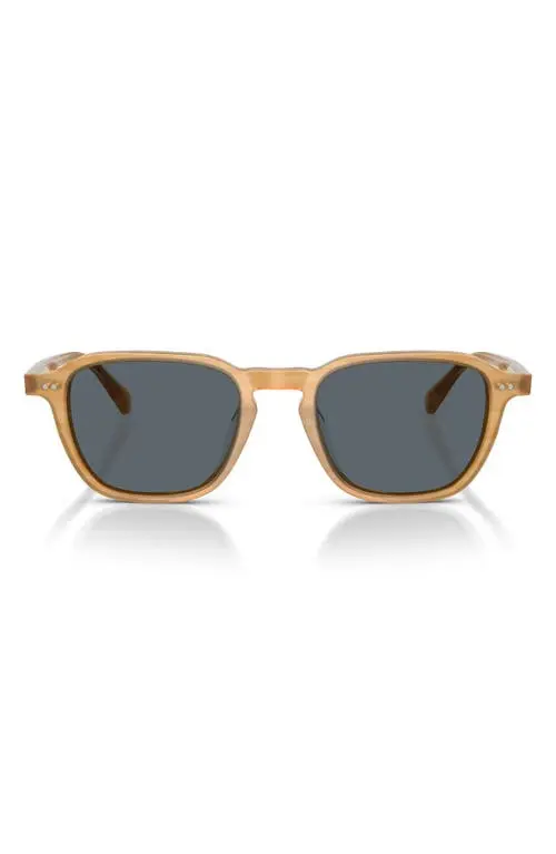 Oliver Spencer Emryn 50mm Pillow Sunglasses - Semi-matte Goldwood/blue