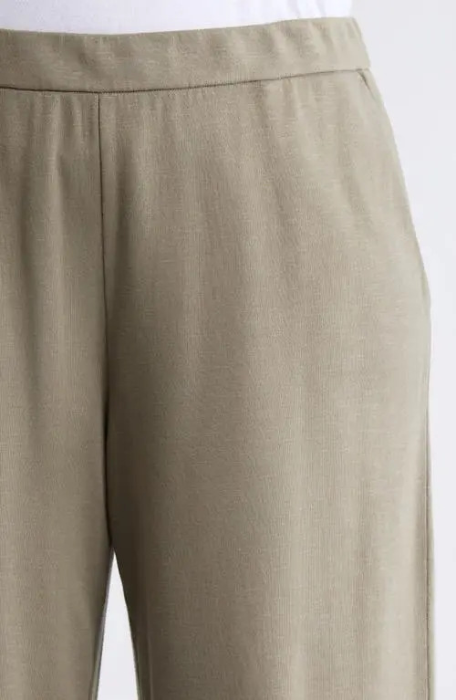 Eileen Fisher Garment Dyed Organic Cotton Terry Wide-leg Pants - Bay Leaf