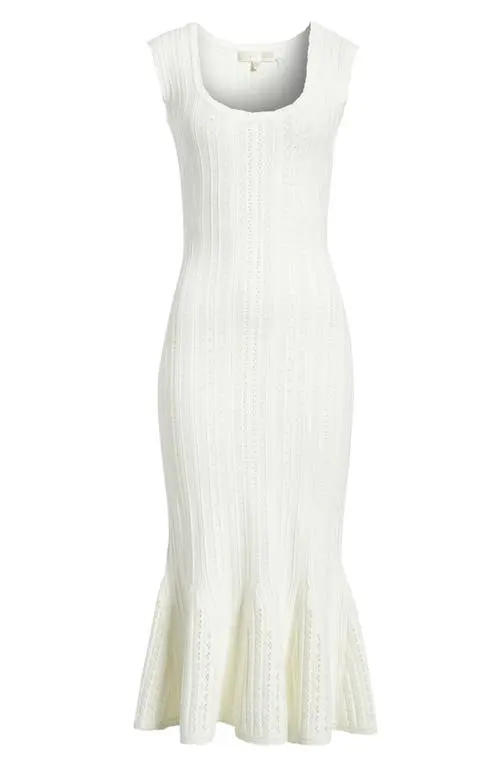 LoveShackFancy Tayleen Pointelle Knit Midi Dress - White Tea