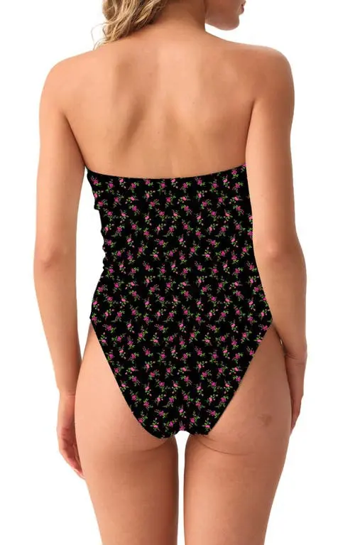PQ SWIM Floral Strapless One-piece Swimsuit