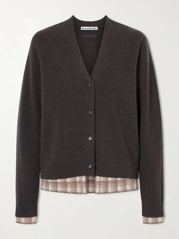 Acne Studios Layered Embroidered Wool Cardigan