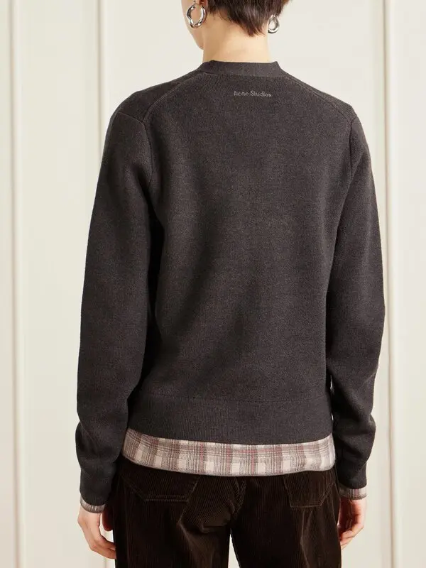 Acne Studios Layered Embroidered Wool Cardigan