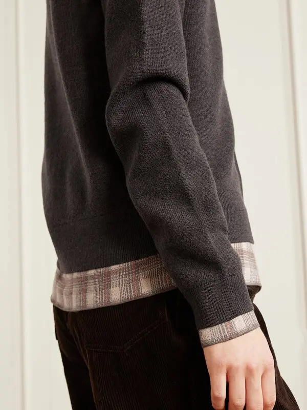 Acne Studios Layered Embroidered Wool Cardigan