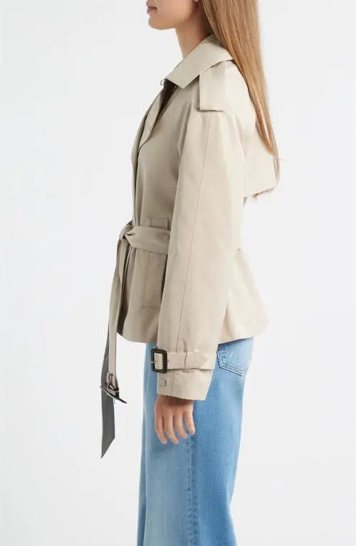 Tommy Hilfiger Belted Crop Trench Coat - Stone