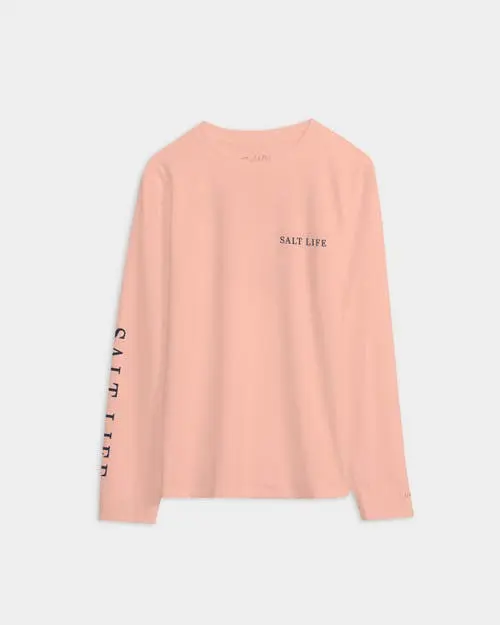 SALT LIFE Lavish Livin Slx Performance Long Sleeve Tee - Mellow Peach Heather