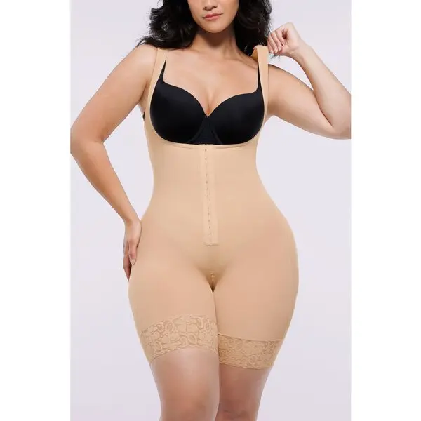 SHAPELLX Extreme Compression Open Bust Bodysuit - Beige