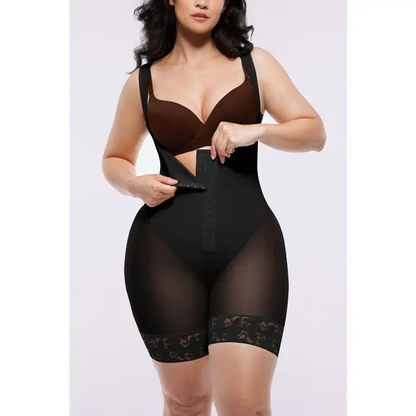 SHAPELLX Extreme Compression Open Bust Bodysuit - Black