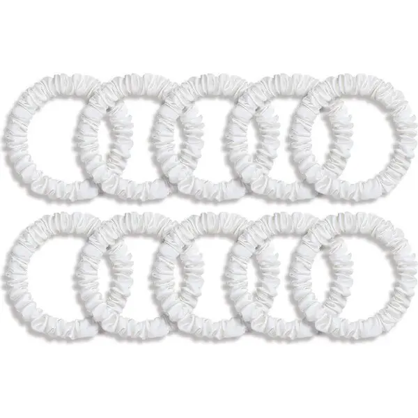 SILKSILKY 10-piece Silk Scrunchie Set - White