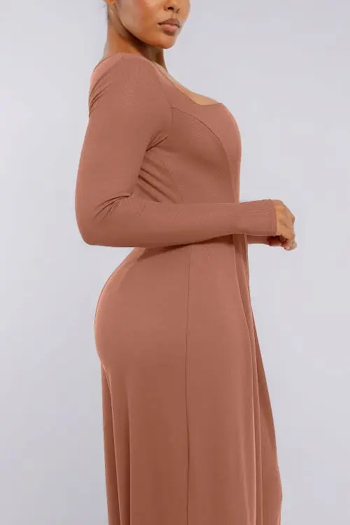 SHAPELLX Airslim® Square Neckline Shaping Jumpsuit - Camel