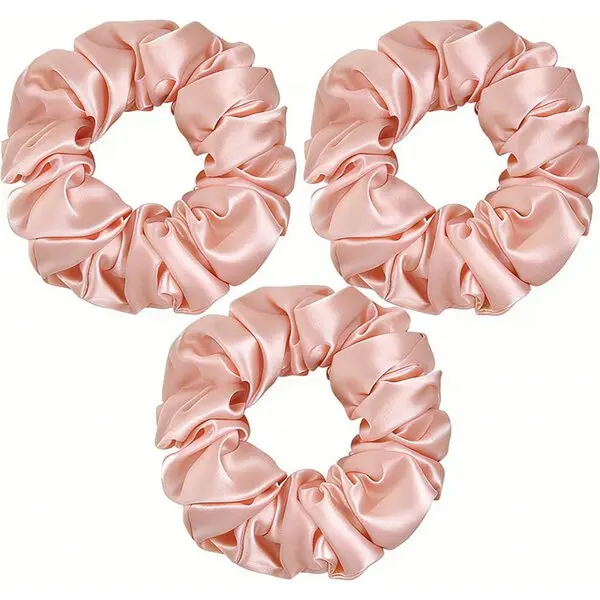 SILKSILKY 3pcs Pure Silk Scrunchies Bundle - Pink