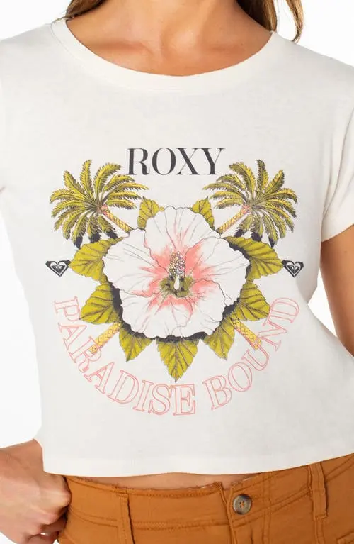 Roxy In Bloom Crop Cotton Graphic T-shirt - Cloud Dancer