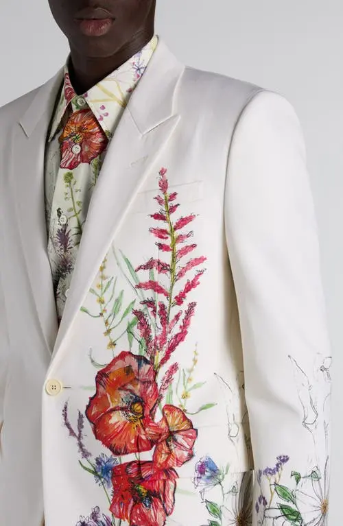 Alexander McQueen Printed Wool Tailored Jacket