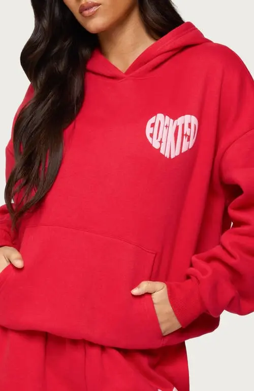 EDIKTED Logo Hoodie - Red