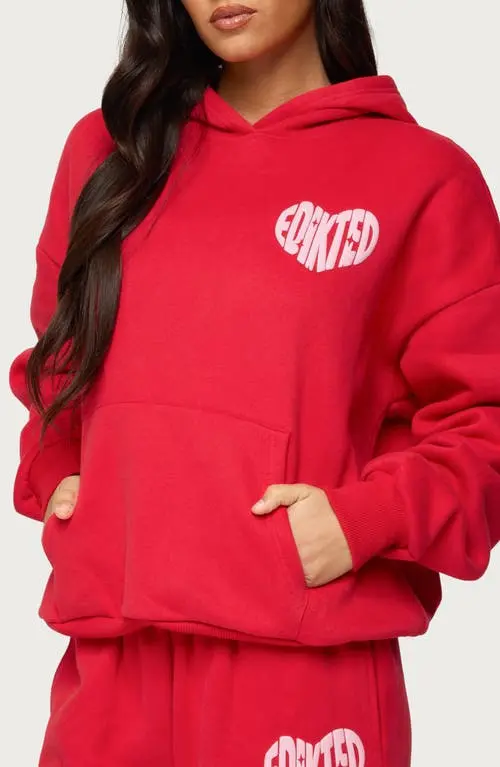 EDIKTED Logo Hoodie - Red