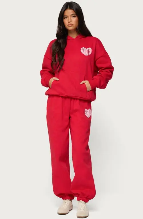 EDIKTED Logo Hoodie - Red