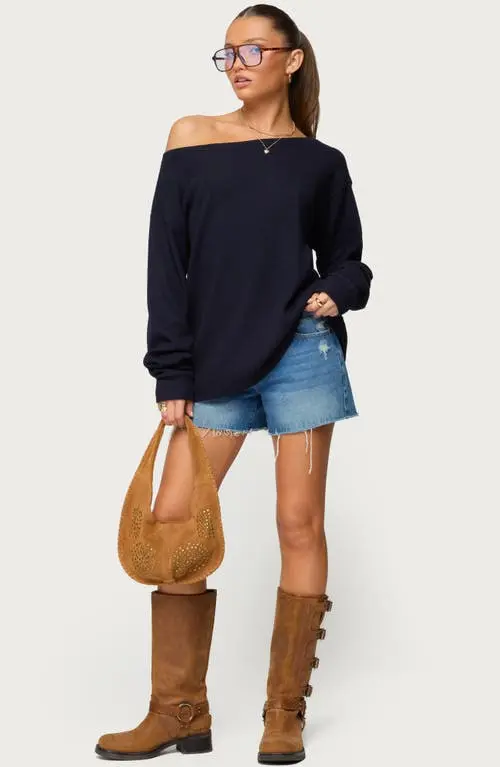 EDIKTED Oversized One-shoulder Sweater