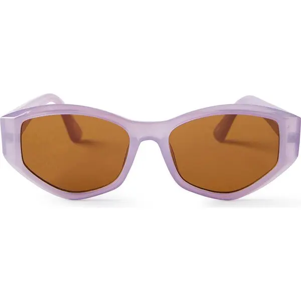 COTTON ON Nightmare Cat-eye Sunglasses - Frosted Purple Brown