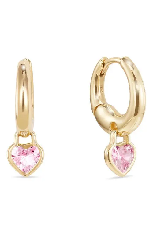 DEAN DAVIDSON Cherie Heart Charm Huggie Hoop Earrings - Pink