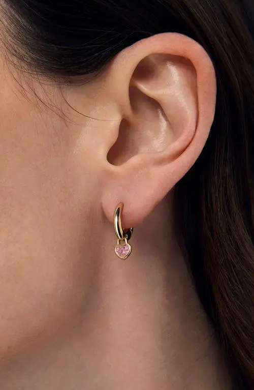 DEAN DAVIDSON Cherie Heart Charm Huggie Hoop Earrings