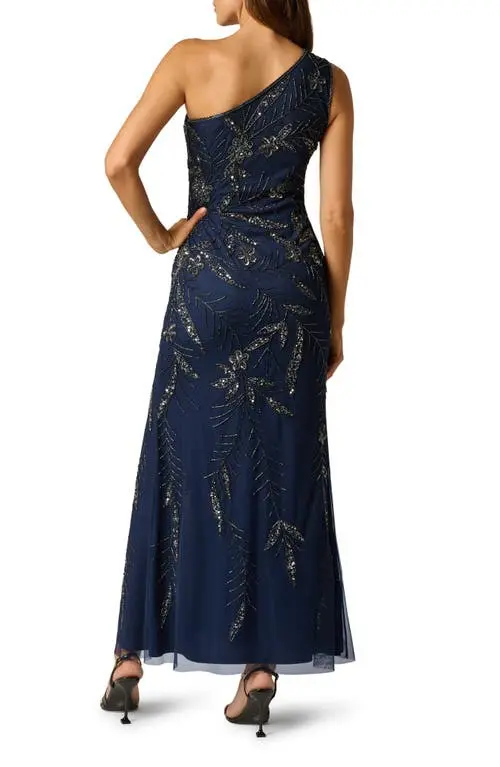 Adrianna Papell 3d Beaded And Sequin Gown