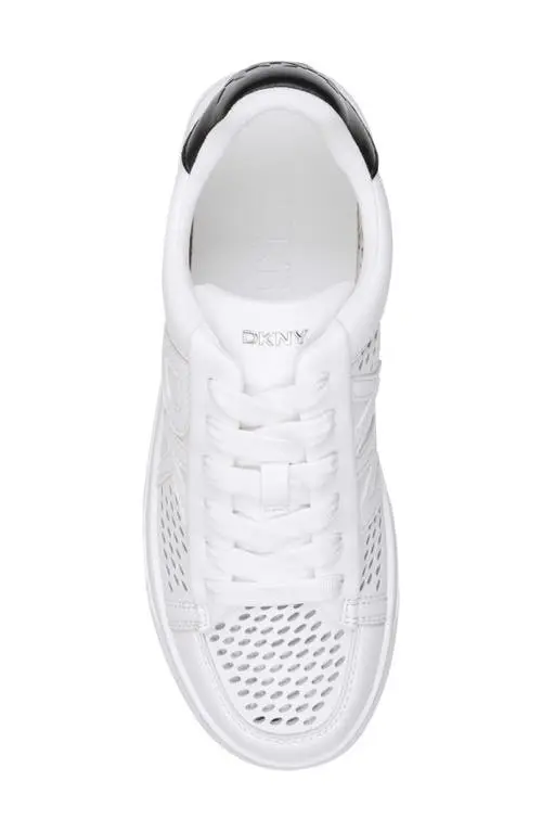 Dkny Abeni Perforated Sneakers - White/black