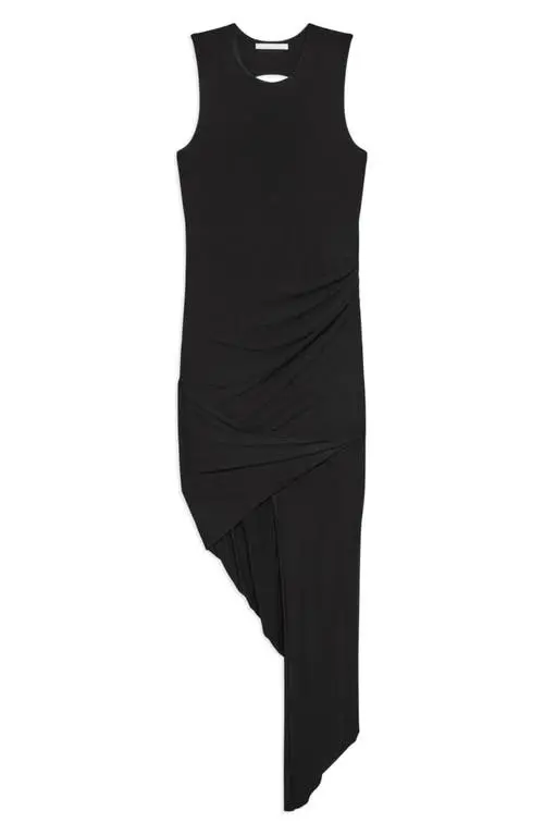 Helmut Lang Twist Drape Asymmetric Hem Dress