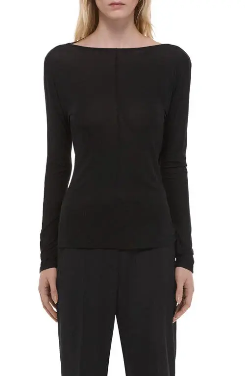 Helmut Lang Long Sleeve Cowl Back Top