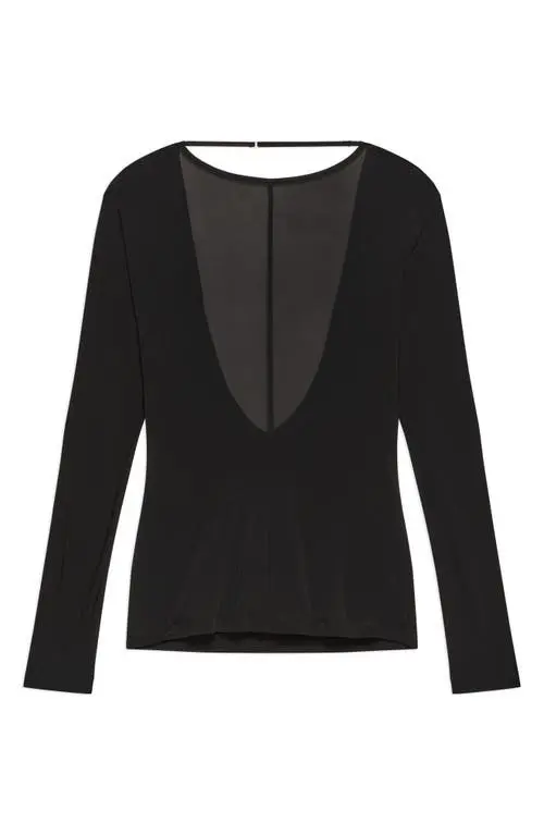 Helmut Lang Long Sleeve Cowl Back Top