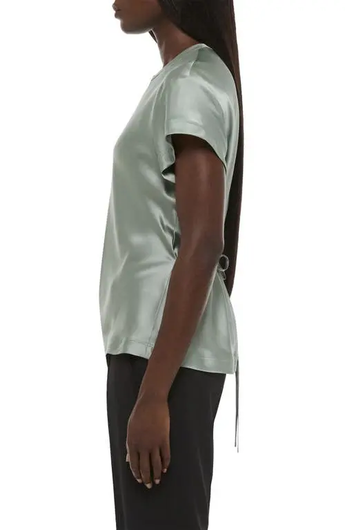 Helmut Lang Silk Satin Fitted Top - Green Tea