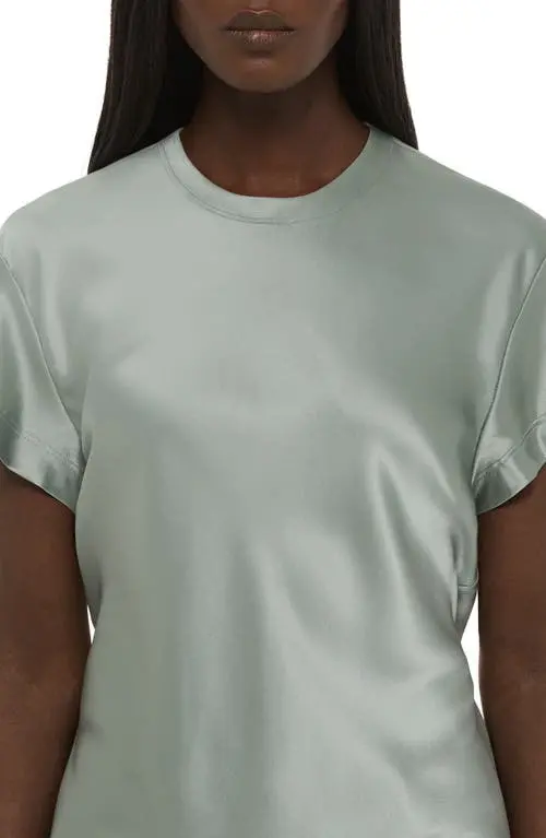 Helmut Lang Silk Satin Fitted Top - Green Tea