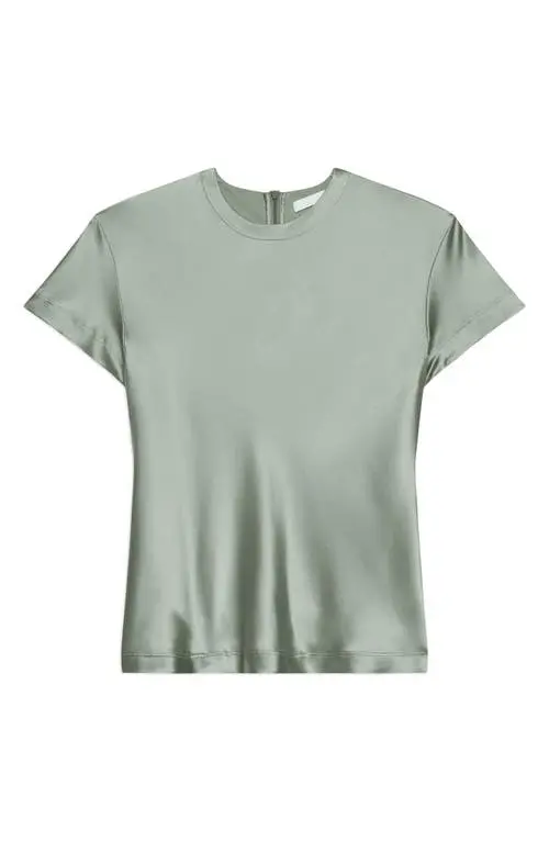 Helmut Lang Silk Satin Fitted Top - Green Tea