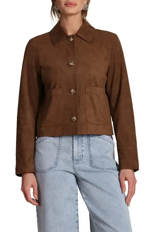 Bagatelle Faux Suede Cropped Jacket