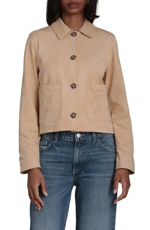 Bagatelle Faux Suede Cropped Jacket - Driftwood