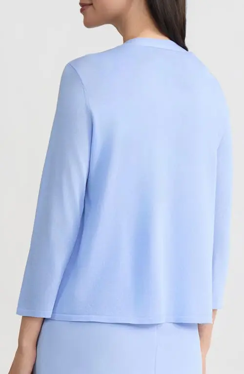 KASPER Open Front Cardigan - Paris Bleu