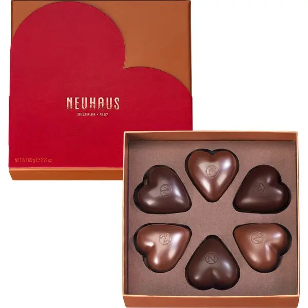 NEUHAUS Prestige 6-piece Chocolate Heart Box - Red