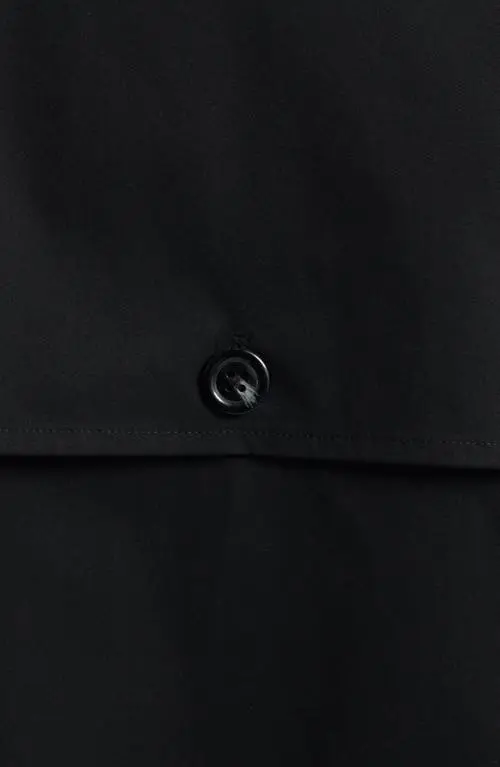 London Fog Water Resistant Double Breasted Short Trench Coat - Black