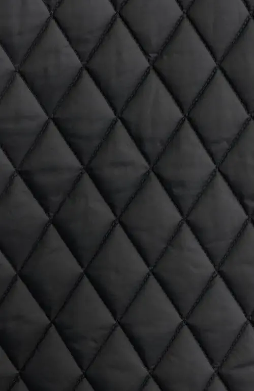 London Fog Water-resistant Quilted Coat With Corduroy Trim - Black