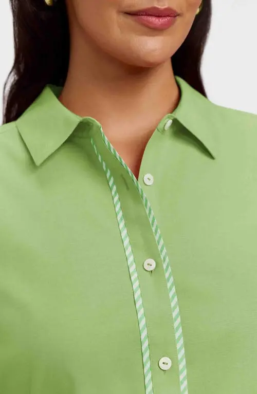 Foxcroft Marni Trim Shirt - Mojito Green
