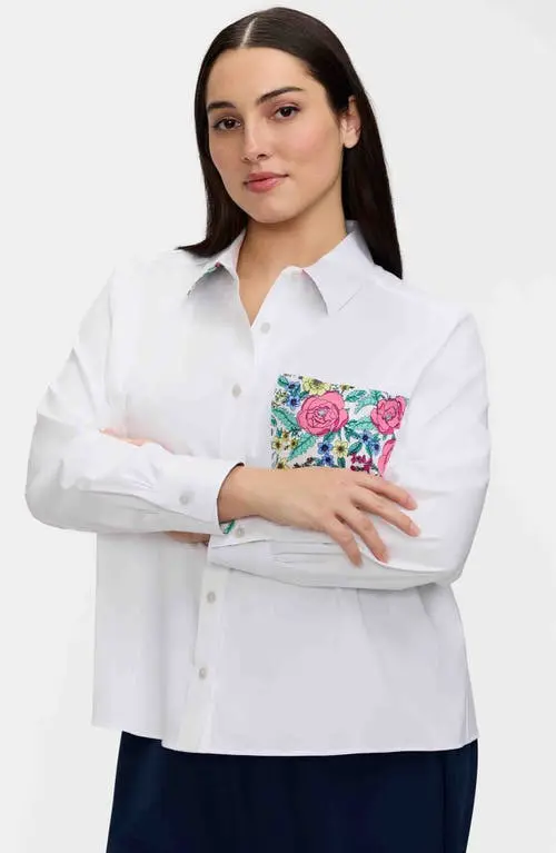 Foxcroft Cotton-blend Button-up Shirt - White Multi