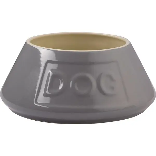 MASON CASH Ceramic Non-tip Dog Bowl - Gray