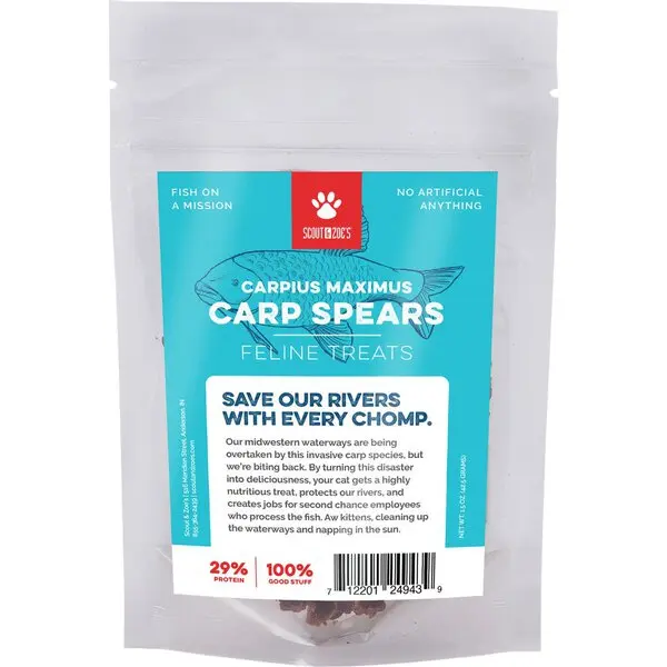 SCOUT & ZOE'S Carp Fish Spears, 1.5oz Cat Jerky Treats - Multicolored