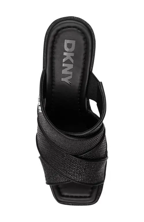 Dkny Platform Wedge Sandal - Black