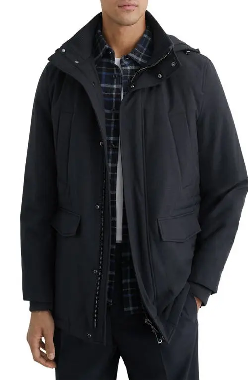 REISS Padded Coat With Removable Hood