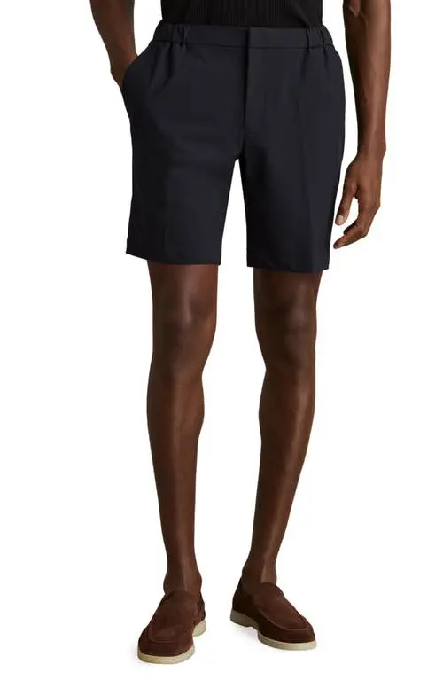 REISS Flat Front Deck Shorts - Navy