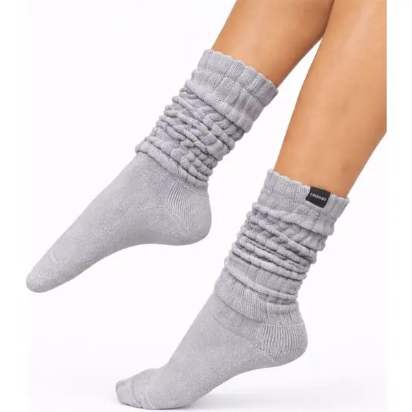 LECHERY® Gender Inclusive Scrunch Crew Socks - Grey