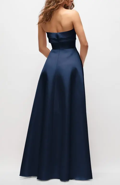 Alfred Sung Antoinette Strapless Mikado Gown - Midnight