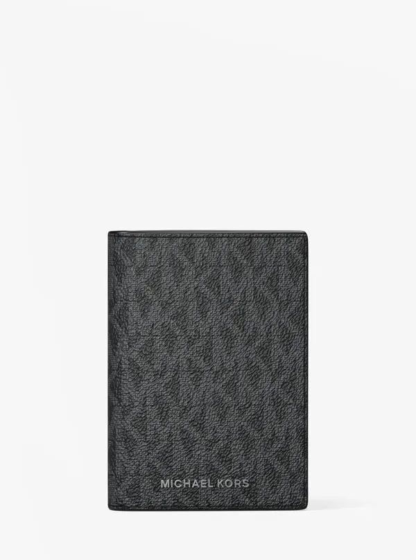 Michael Kors Hudson Signature Logo Bi-fold Card Case - Black