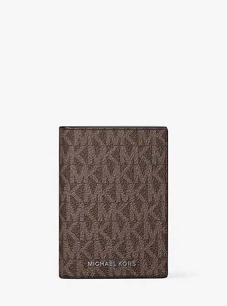 Michael Kors Hudson Signature Logo Bi-fold Card Case - Brown