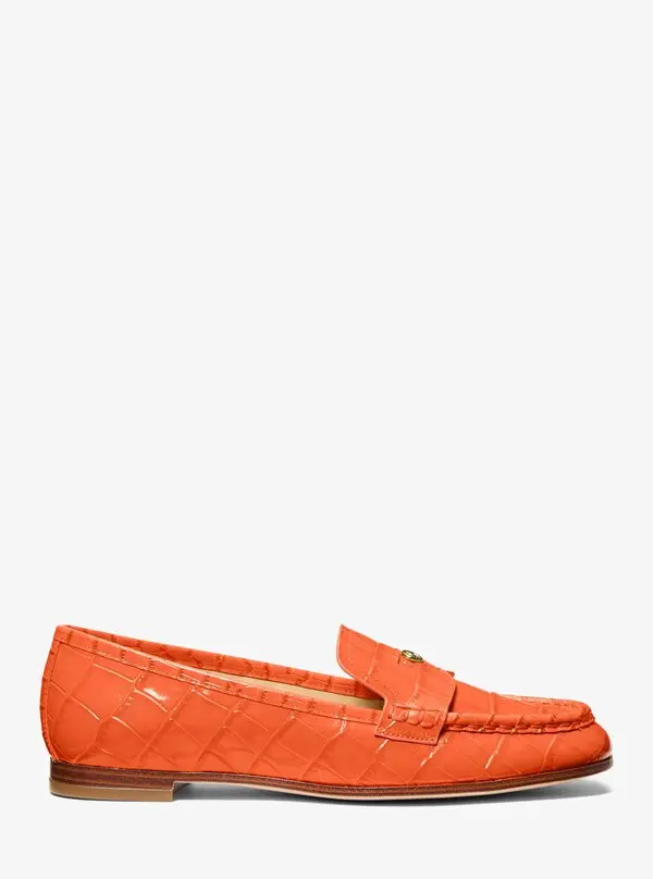Michael Kors Jennings Crocodile Embossed Leather Loafer